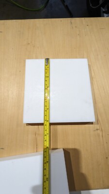 White (Natural) Teflon PTFE Virgin Plastic Sheet, 6in X 6in X .75in ...