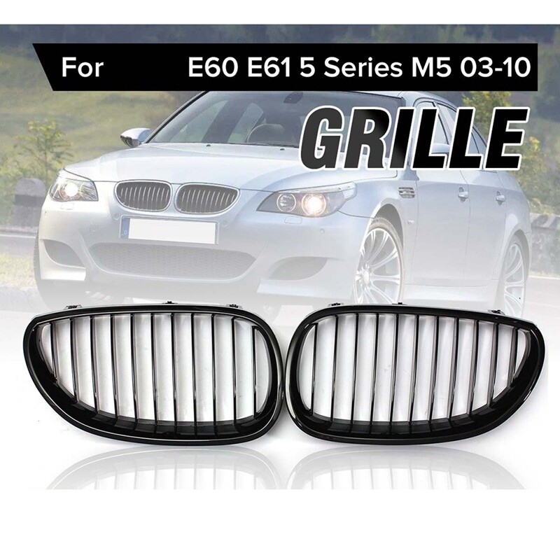 2X(E60 Grill Front Kidney Sport Grilles Hood Grill for E60 E61 5 Series ...