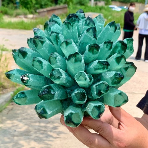 9.58LB Newly Discovered Green Phantom Quartz Crystal Cluster Sample ...