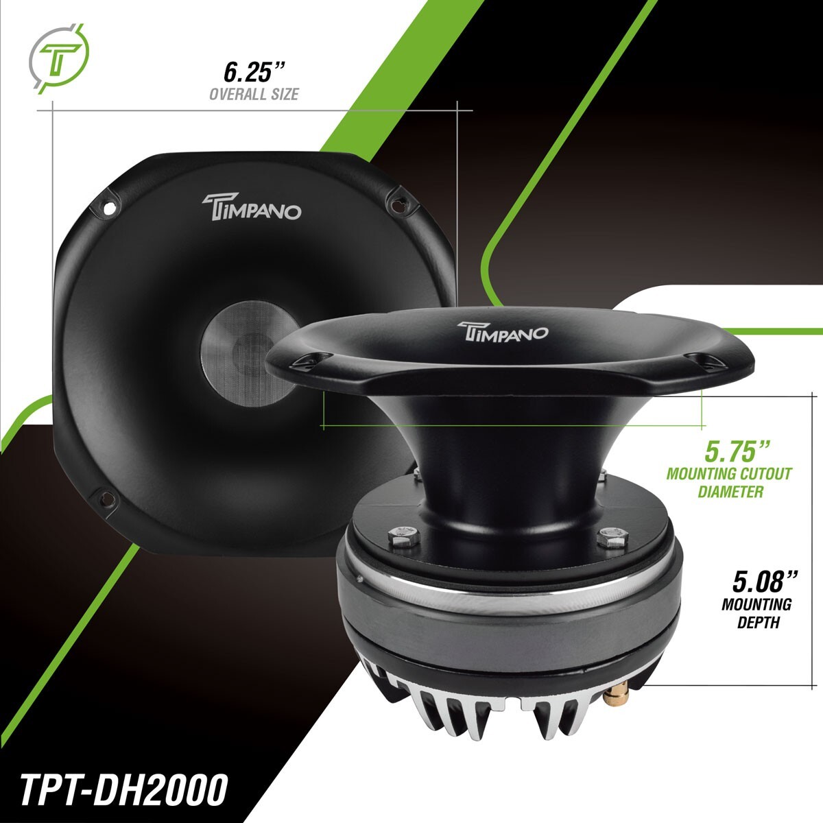 4x Timpano TPT-DH2000 2" Compression Driver Slim Aluminum Horn DH2000 ...