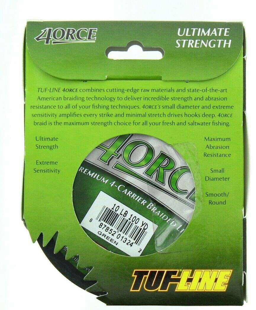 Tuf-Line Braided Fishing Line 4Orce Premium 4-Carrier Ultimate Strength ...
