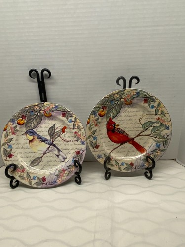 American Atelier "Morning Song" #5071-Lot of 2 Porcelain Salad Plates 8 ...