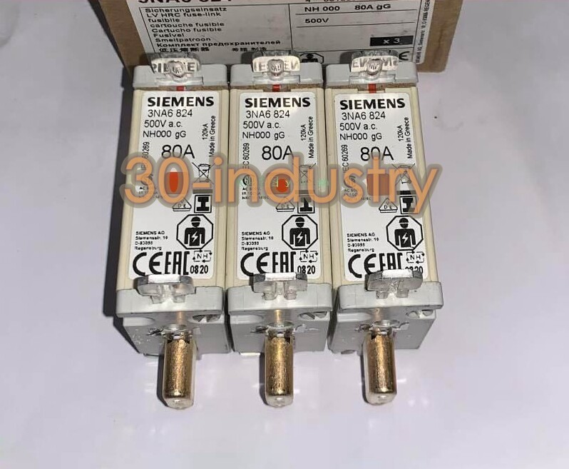 Qty:3 New For Siemens 3NA6824 Fuse Nh Isol.gl/Gg GR.000 500VCA 80A | eBay
