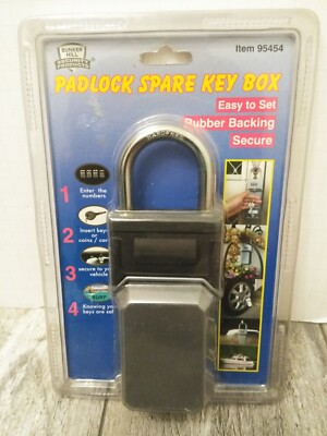 BUNKER HILL SECURITYPortable Lock Box PADLOCK SPARE KEY BOX ITEM ...