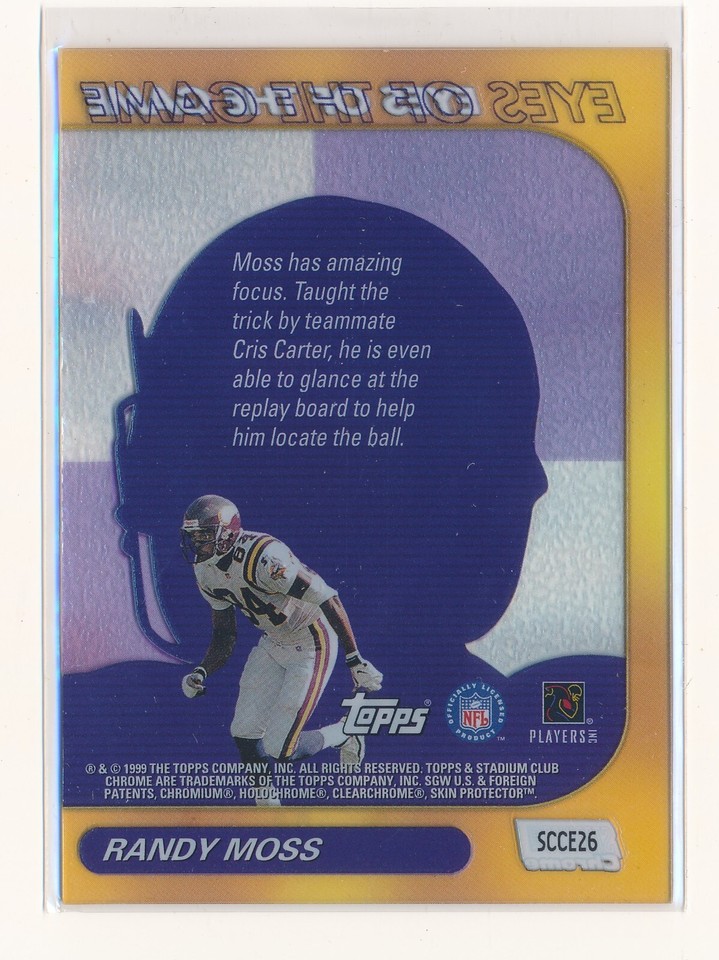 RANDY MOSS 1999 TOPPS STADIUM CLUB CHROME EYES OF THE GAME *MINNESOTA ...