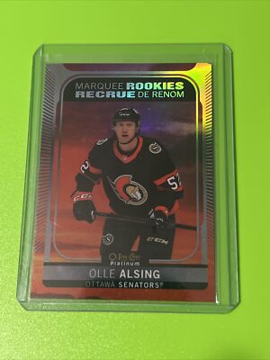 21/22 OPC Platinum Ottawa Senators Olle Alsing Sunset Rookies RC card ...