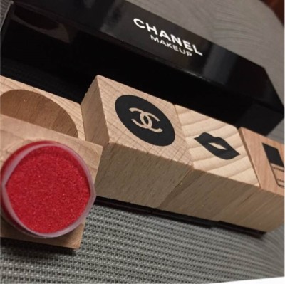 New Authentic CHANEL MAKEUP VIP Gift Novelty Rare Wood Rubber Stamps ...
