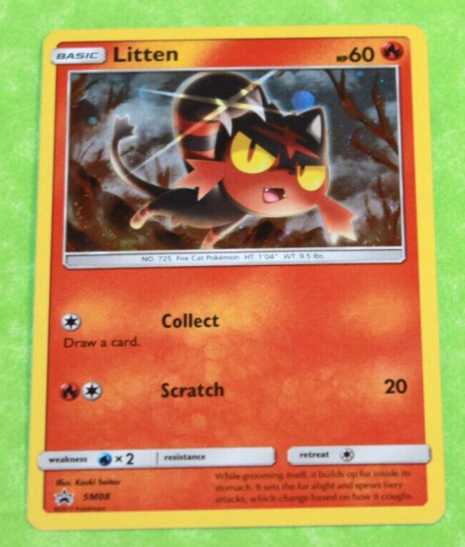 Vintage Pokemon Card Litten Holo SM08 | eBay