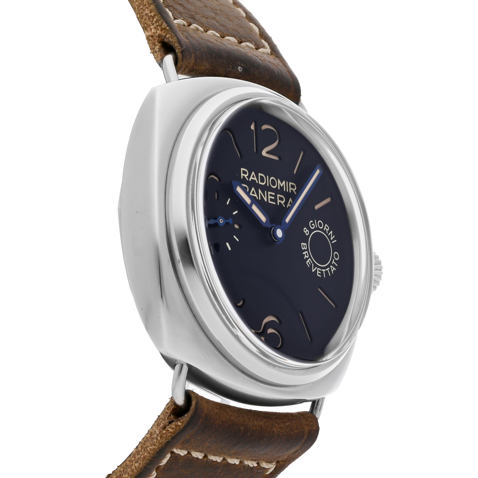 Panerai Radiomir 8 Days Patina Steel Manual Wind 45mm Watch Strap PAM ...