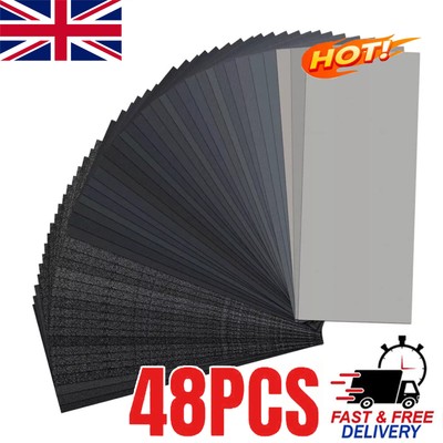 48X Assorted Sanding Wet and Dry Waterproof Sandpaper Mixed Sander ...