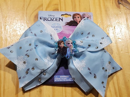 Disney Frozen Large Light Up LED Hair Bow Anna Elsa Arendelle Blue CUTE ...