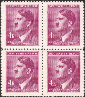 Stamp Germany Bohemia B&M Mi 103 Sc 76 Block 1942 WW2 Fuhrer Hitler ...