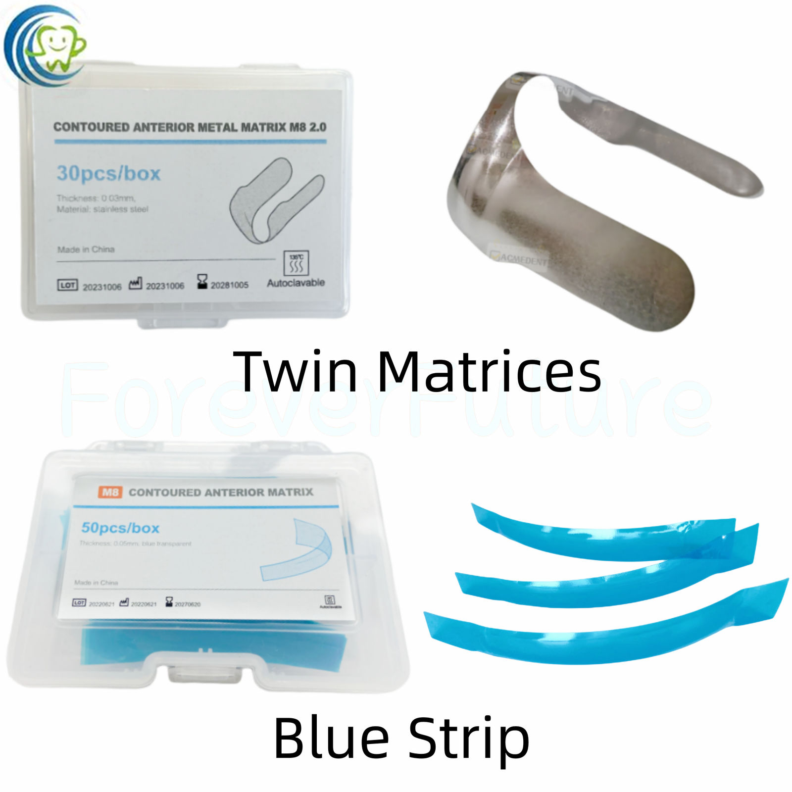Dental Anterior Twin Matrices Cervical Matrix Blue Strip Fits TOR VM ...