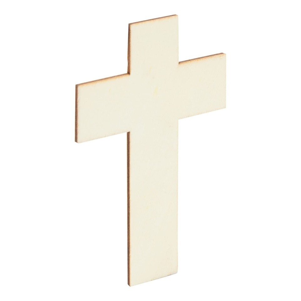 100 Pack Unfinished Wood Cutout Cross Shaped Wood Pieces for DIY Crafts ...