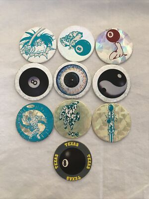 Pogs 1990’s: 7-“8ball” Pogs And 3 Reflector Pogs | eBay