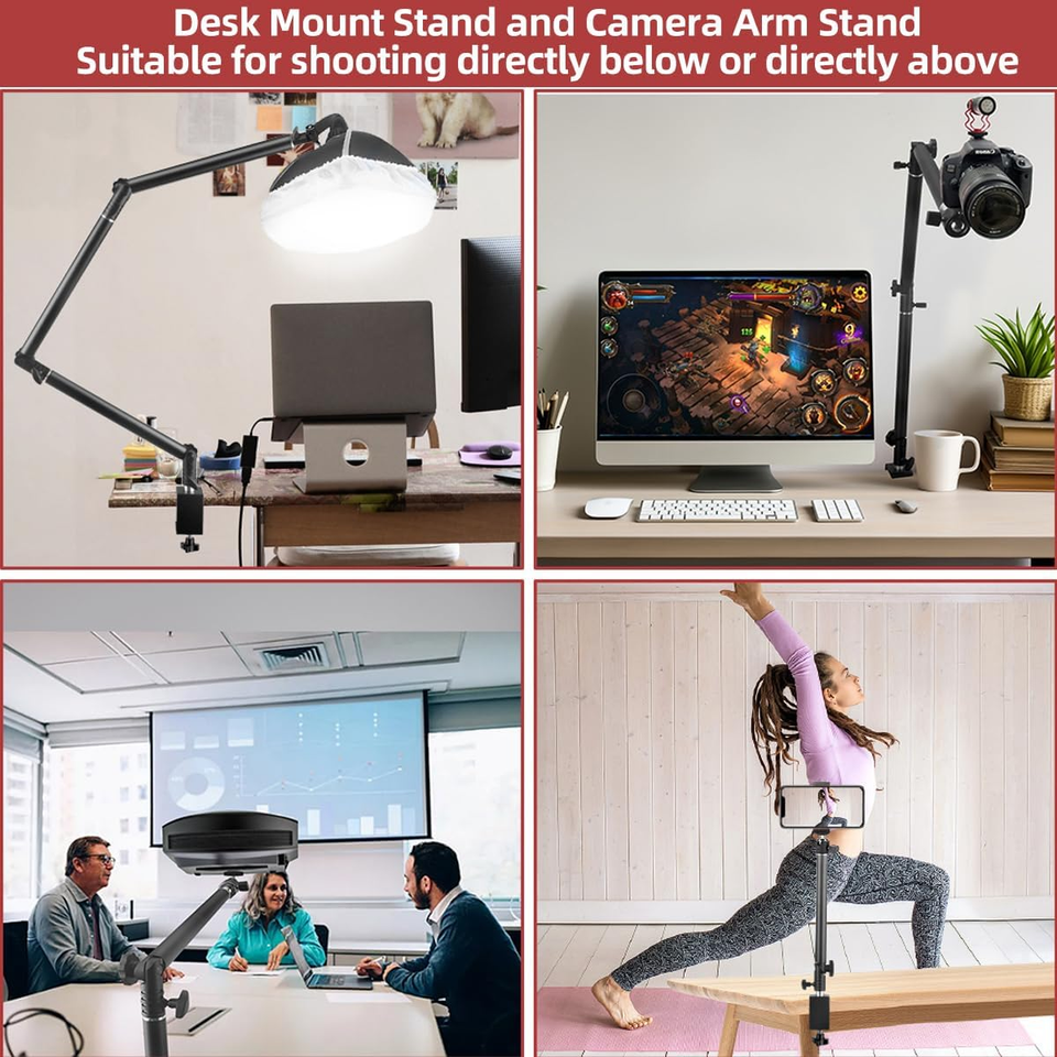 Overhead Camera Mount, Camera Arm Desk Mount Max. Load 6.6 LBS ...