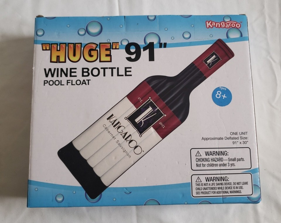 Huge 91” Wine Bottle Pool Float From Kangaroo Brands Brand New Never ...