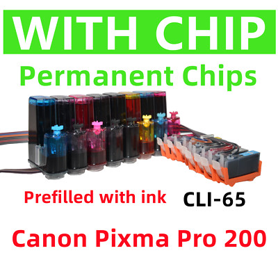 Refillable CIS CISS ink system Canon Pixma Pro 200 Pro 200S Printer cli ...