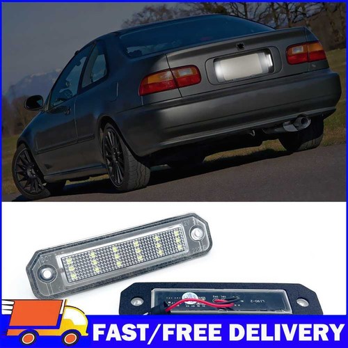 2pcs License Plate Lamp 300 LM for Honda CR-X Del Sol Integra SJ (Black ...