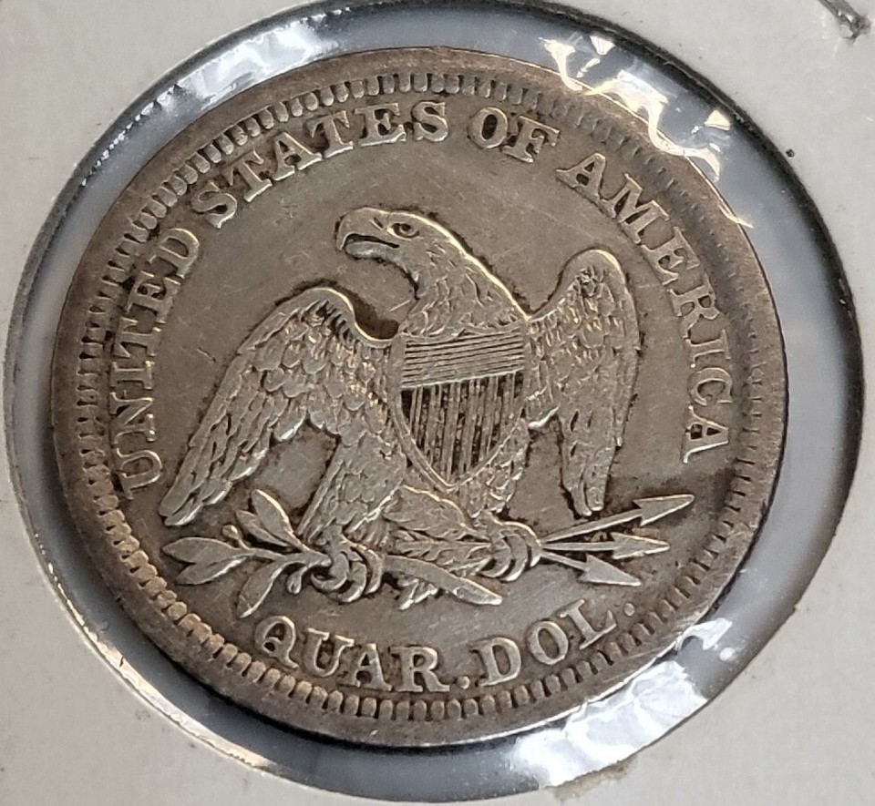 1857 Seated Liberty Quarter VF Details Cleaned B118 | eBay