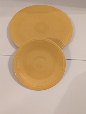 Fiestaware Yellow Plate Set- 1 Dinner Plate & 1 Salad Plate | eBay