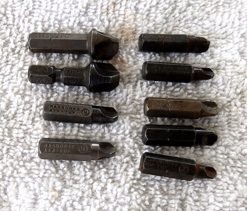 Lot of 9 Air Tuf Insert Bits Tri-Wing Recess Hex Air-Tuf Stamped | eBay