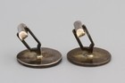 Large Round Modernist Sterling Cufflinks, Silver Double Horse Shoe Cuff ...