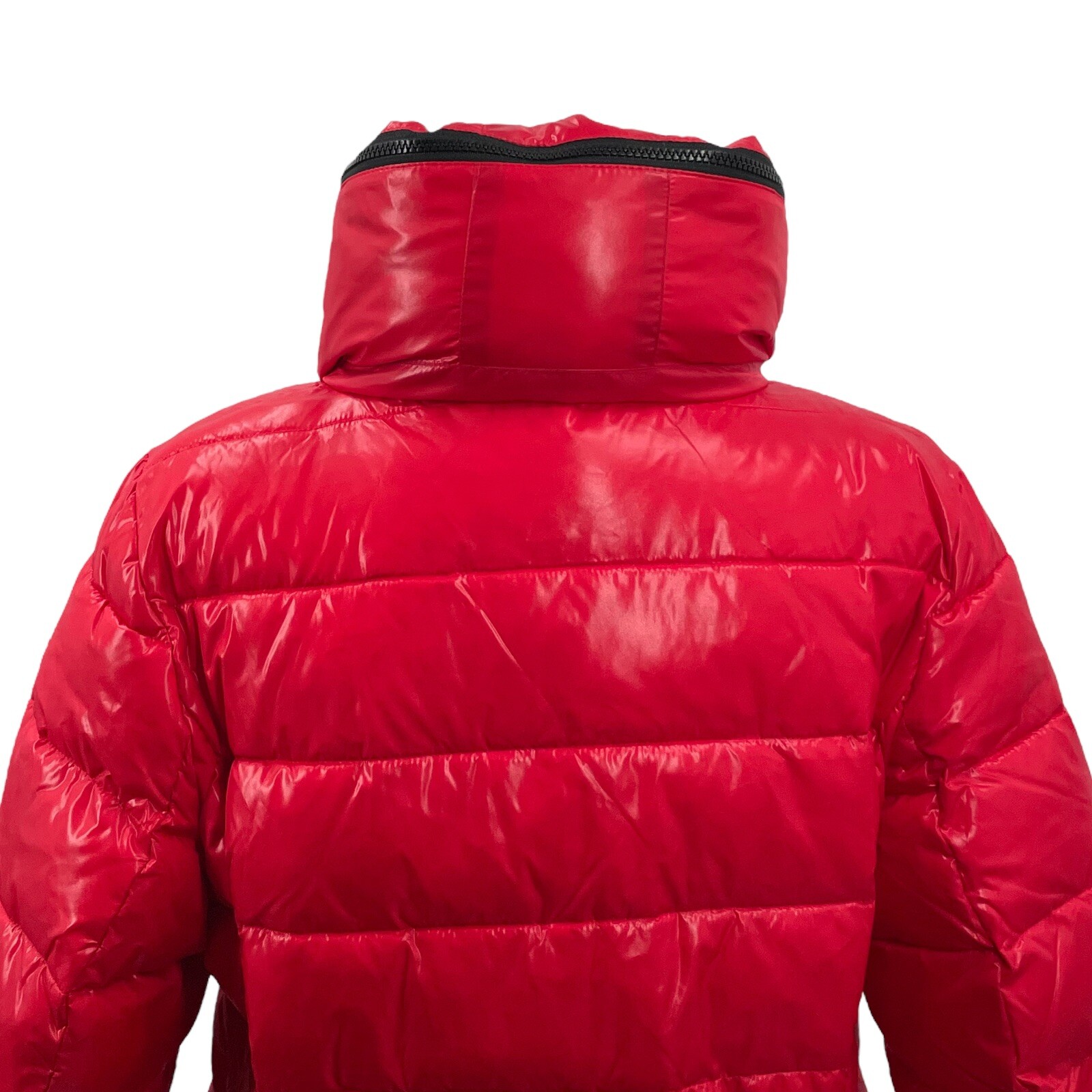 Laurier & Co Montreal Puffer Coat Red Packable Hood Mid Length Medium ...