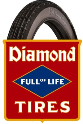 Diamond Tires NEW 28" Tall DIECUT Sign USA STEEL XL Size 7 lbs | eBay