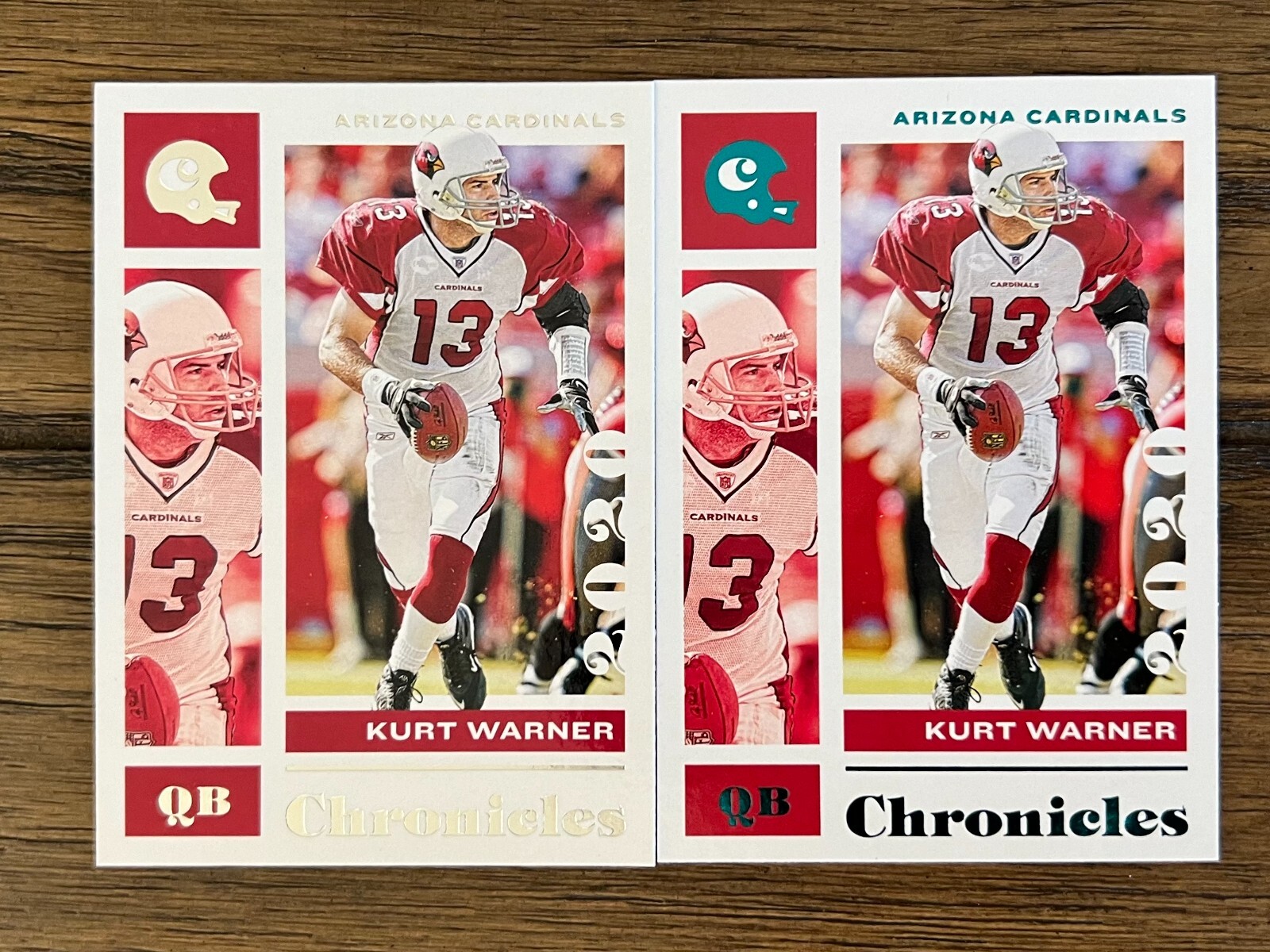Kurt Warner Arizona Cardinals Team Set Lot of 2 2020 Chronicles Teal ...