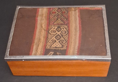 Peruvian Rosewood & Sterling Silver Box with Pre-Columbian Chancay ...