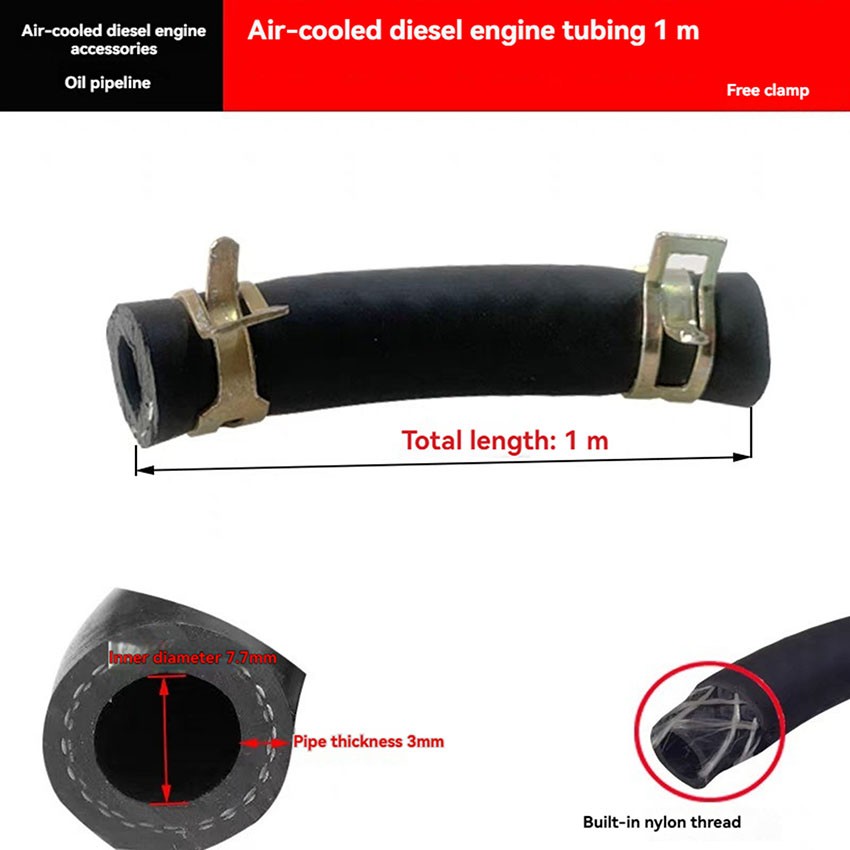 Air-cooled Diesel Engine Oil Piping Supply and Return Oil Pipes Rubber ...
