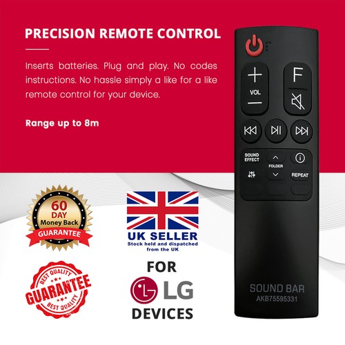 AKB75595301 Replacement Remote Control For LG Dolby Atmos Sound Bar ...
