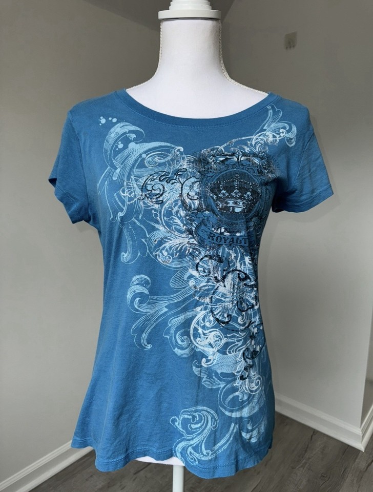 Red Camel XL Graphic Tee Blue Crown Royalty Emo Y2K Grunge Goth 2000s ...