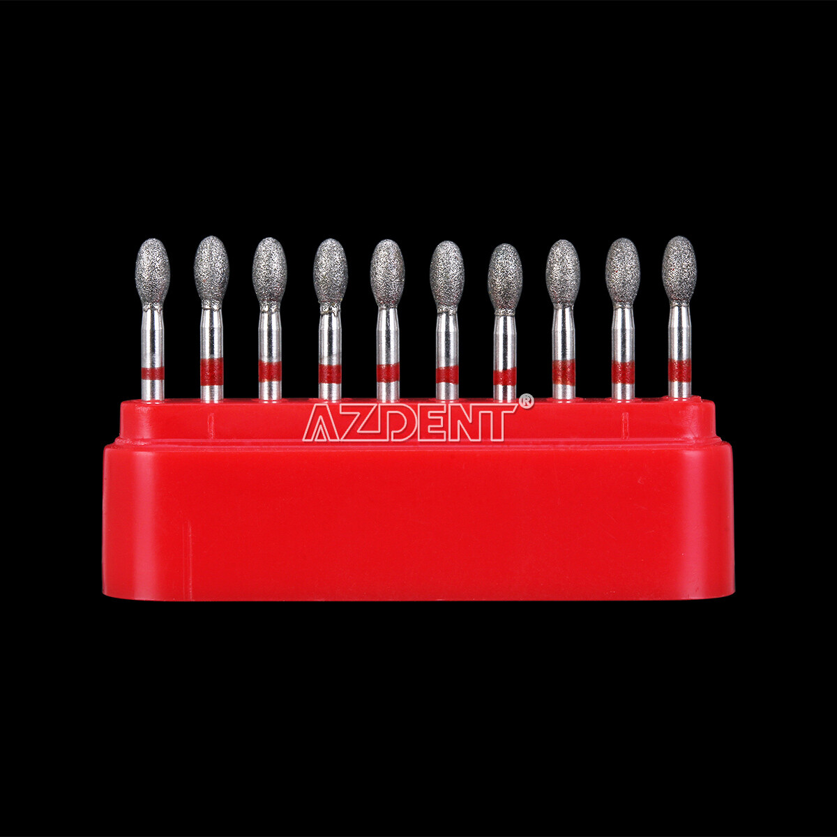 AZDENT Dental Diamond Burs FG Hight Handpiece Football Cutting Fine Red ...