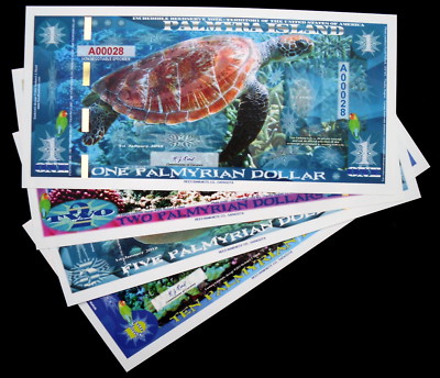 SET OF 4 ($1-10) PALMYRA ISLAND US TERR. POLYMER COLORFUL FANTASY ART ...