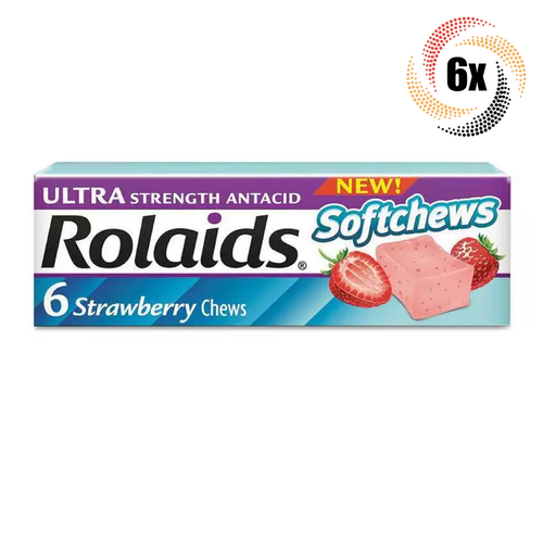6x Rolls Rolaids Ultra Strength Antacid Strawberry Flavor Softchews | 6 ...