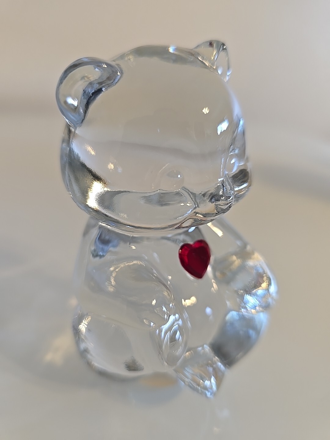 Vintage Fenton Birthstone January Bear Art Glass Figurine Red Heart 4 ...