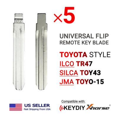 5x Flip Remote Key Blades for Xhorse and Keydiy Totoyta Type TR47 TOYO ...