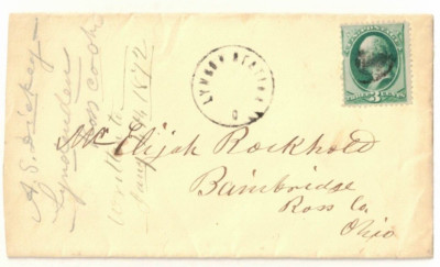 RARE 1872 Cover: Lyndon Station Ohio Postmark – Post Office Opened ...