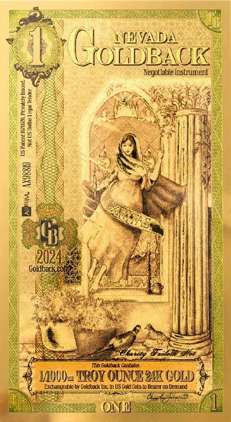 Lot of 8 Goldback 24KT Gold Foil Notes 1/1000th Oz FL NV NH SD UT WY OK ...