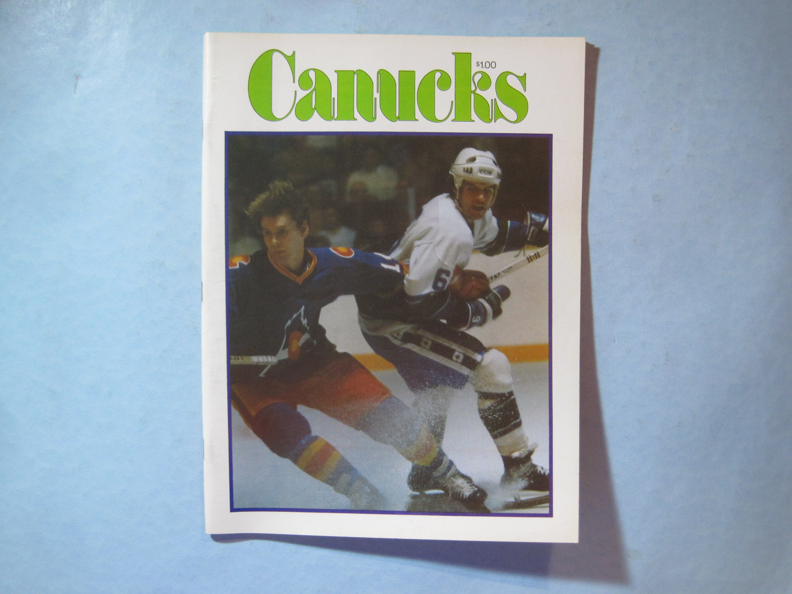 1976/77 VANCOUVER CANUCKS COLORADO ROCKIES PROGRAM JOHN VAN BOXMEER RON ...