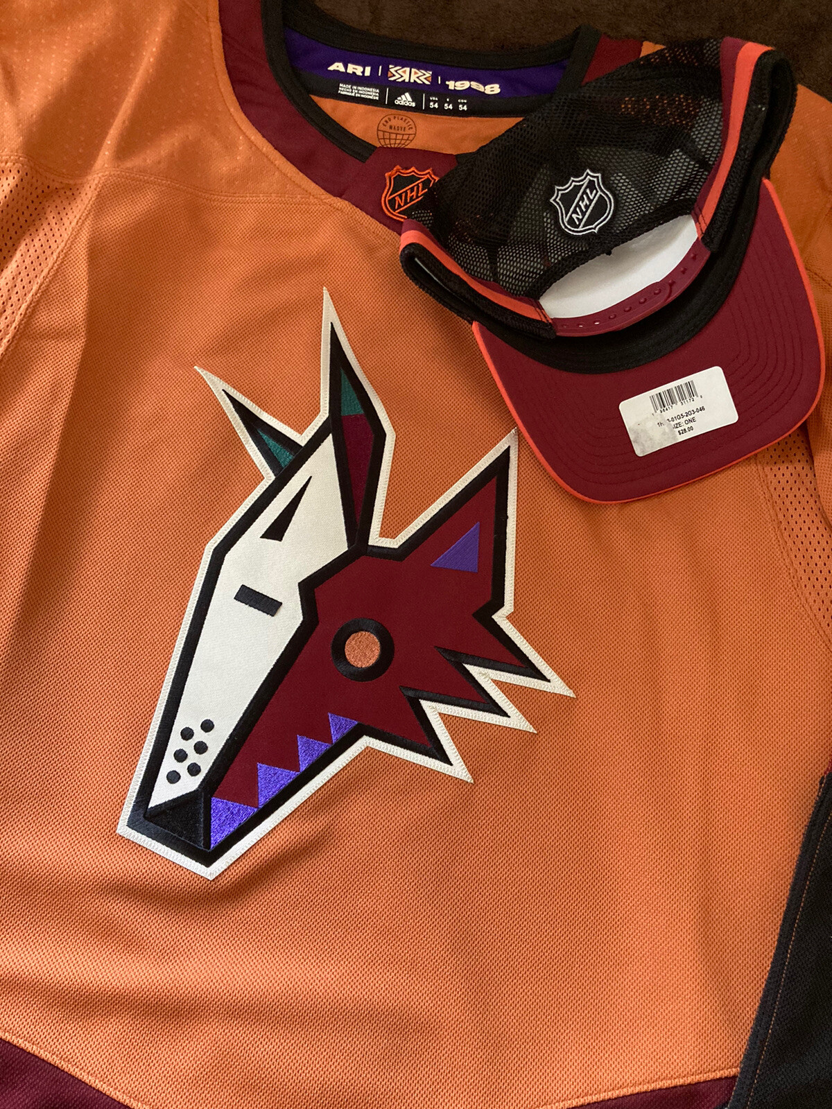 Adidas Arizona Coyotes Reverse Retro 2.0 Jersey Size 54 W/ Special ...