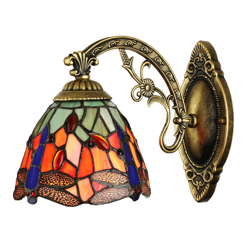 Tiffany Mission Style Wall Sconce Lamp Vintage Stained Glass Wall Light ...