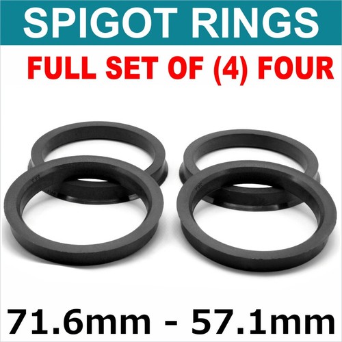 71.6 - 57.1 SPIGOT RINGS SET OF 4 For Alloy Wheel Hub Centric wheel ...