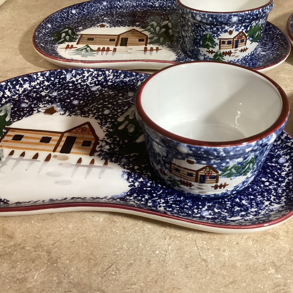Set Of 4 -The Cook’s Bazaar Gourmet Christmas Holly Mountain Lodge ...