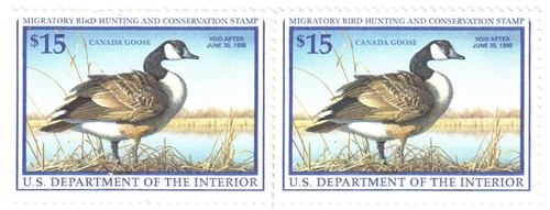 Pair of (2) RW64 1997 - 1998 - $15 US Federal Duck Stamp - Canada Goose ...
