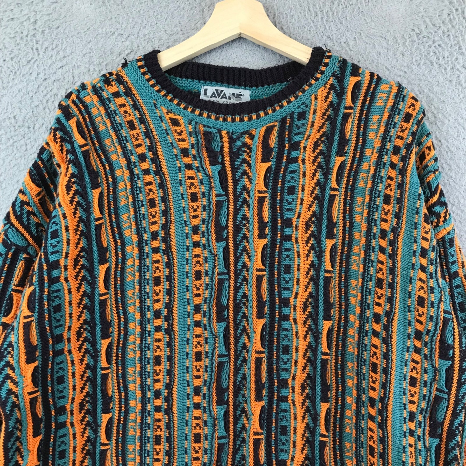 Vintage Lavane Sweater Coogi Style Textile 90s Grail size XL | eBay