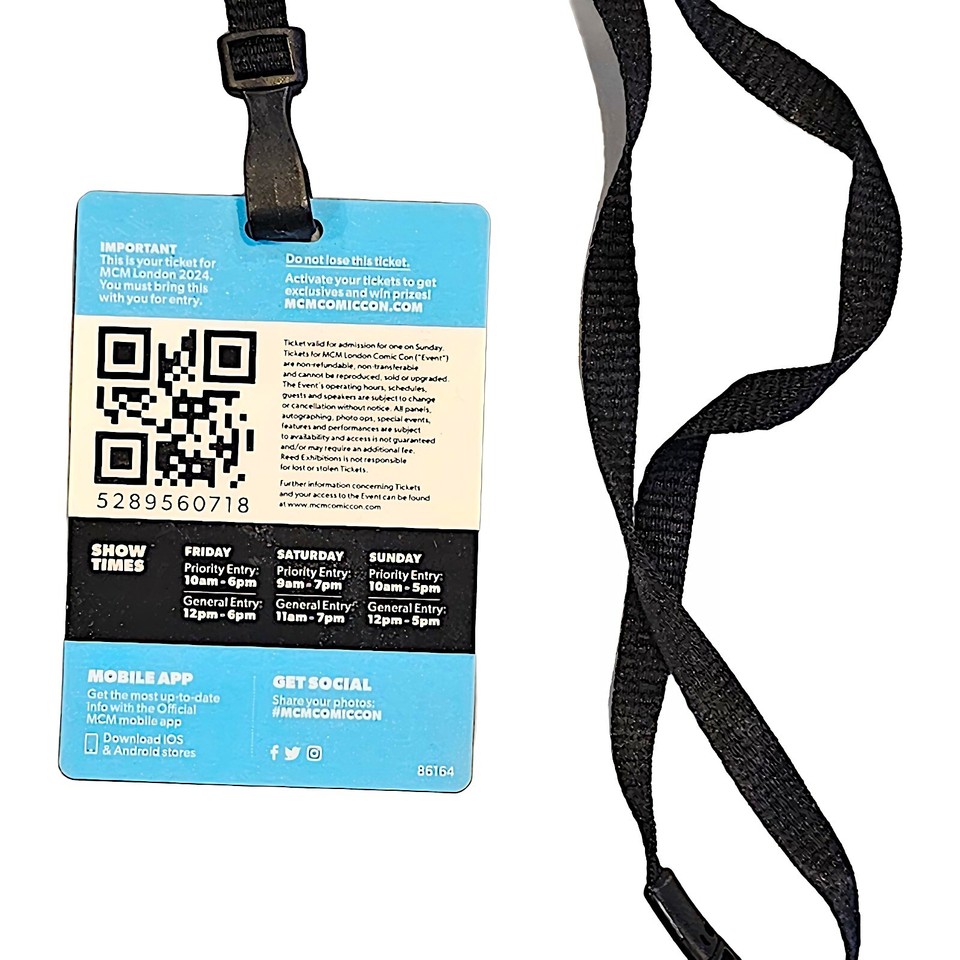 Comic Con 2024 London Sunday Priority Pass Lanyard Collectable | eBay