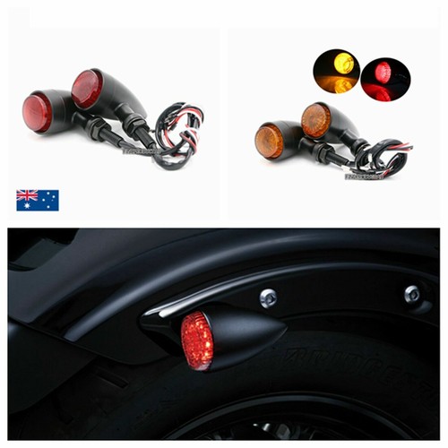 Matt Black Torpedo LED Turn Signal indicator Light Harley Chopper ...